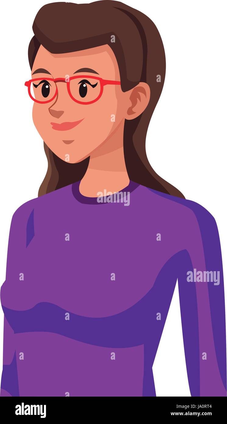young woman avatar character drawn style image Stock Vector Image & Art ...