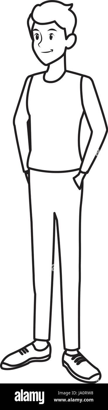 young man in casual clothes standing Stock Vector Image & Art - Alamy