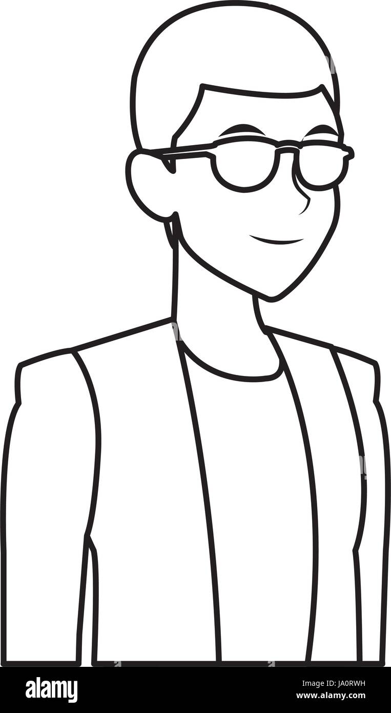 portrait of a young man avatar vector illustration Stock Vector Image ...