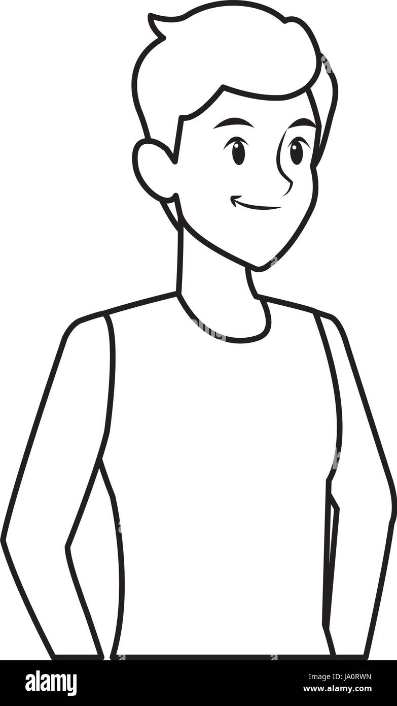 portrait of a young man avatar vector illustration Stock Vector Image ...