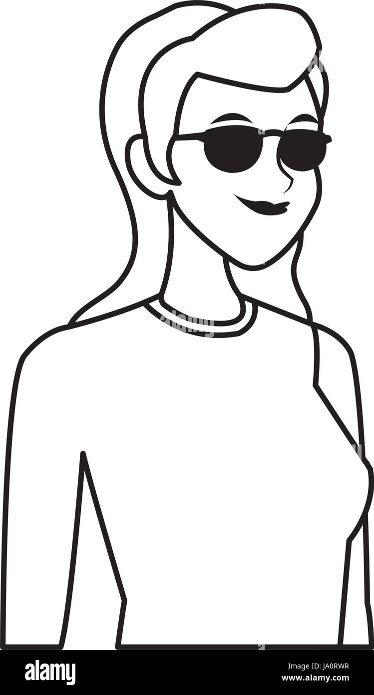 young woman avatar character drawn style image Stock Vector Image & Art ...