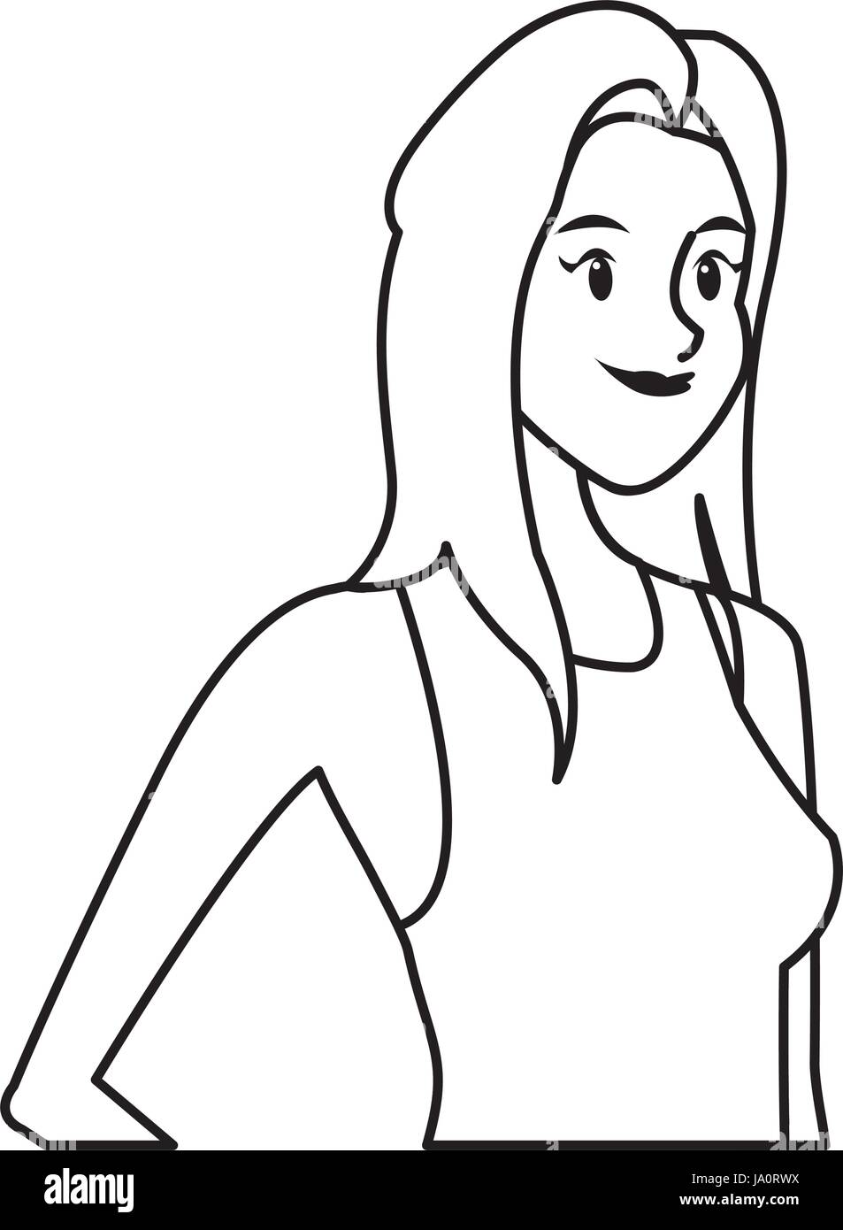 young woman avatar character drawn style image Stock Vector Image & Art ...