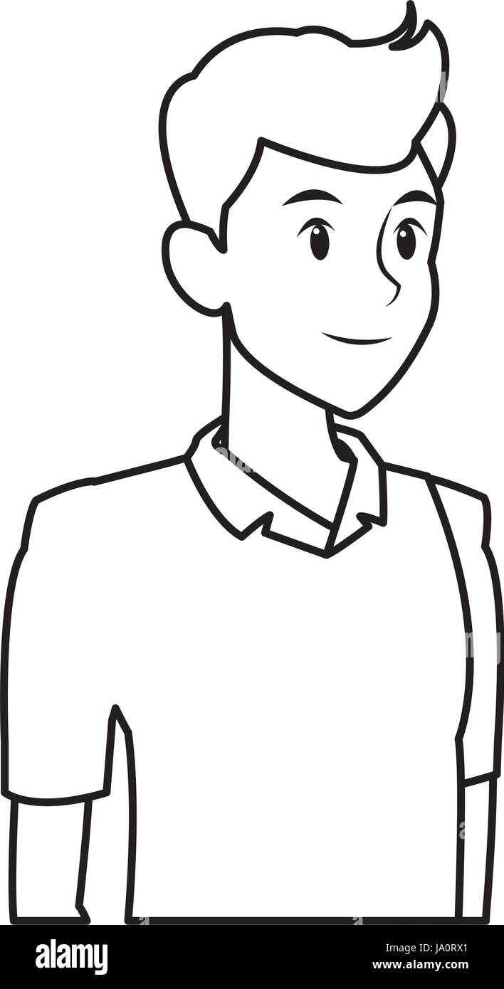 portrait of a young man avatar vector illustration Stock Vector Image ...