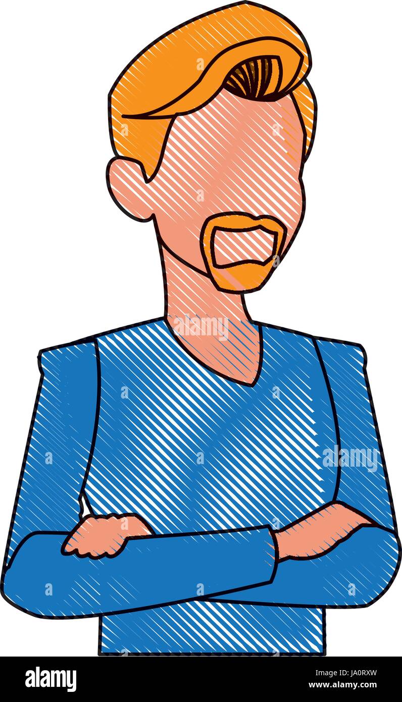 portrait of a young man avatar vector illustration Stock Vector Image ...