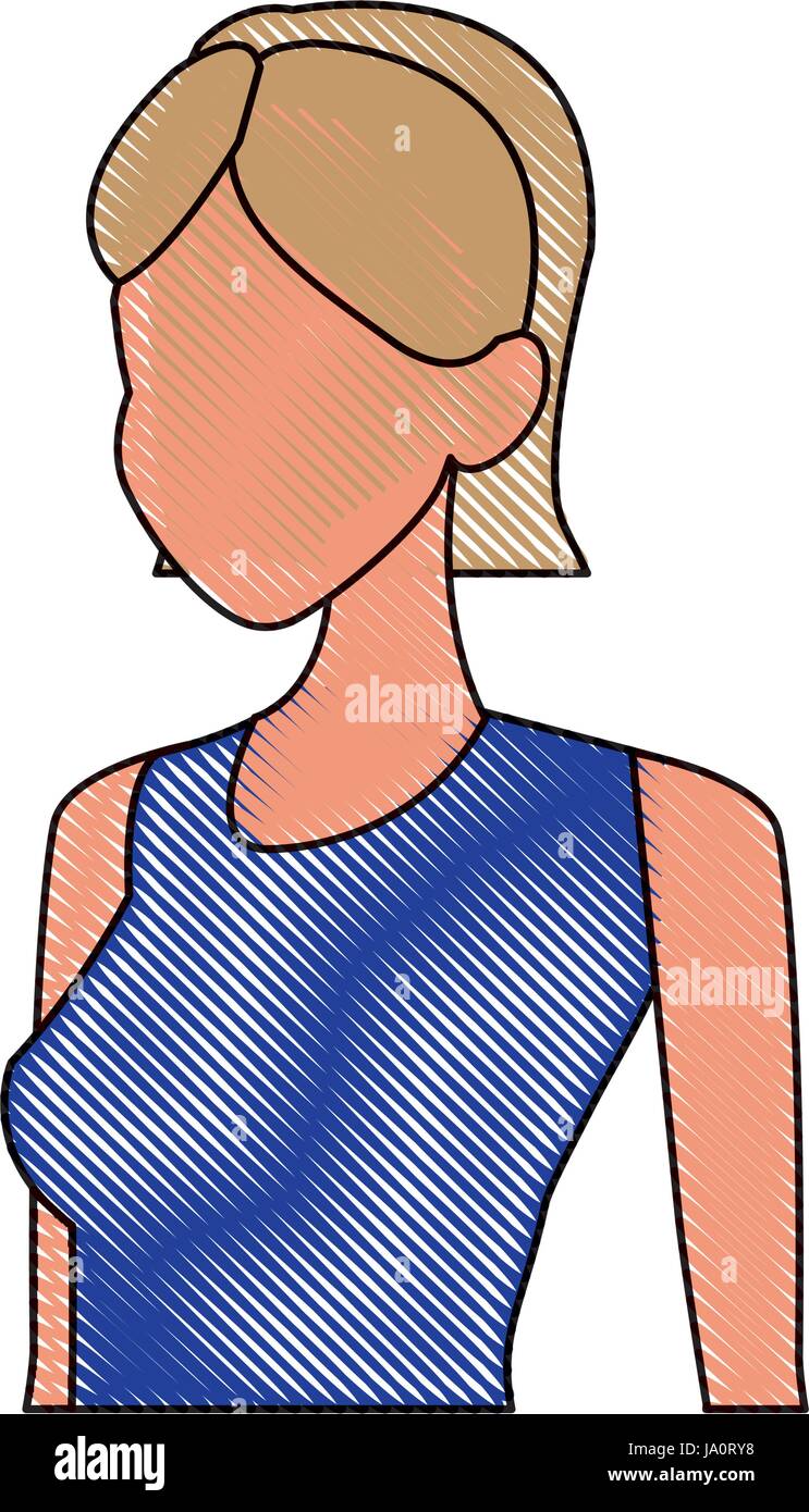 young woman avatar character drawn style image Stock Vector Image & Art ...