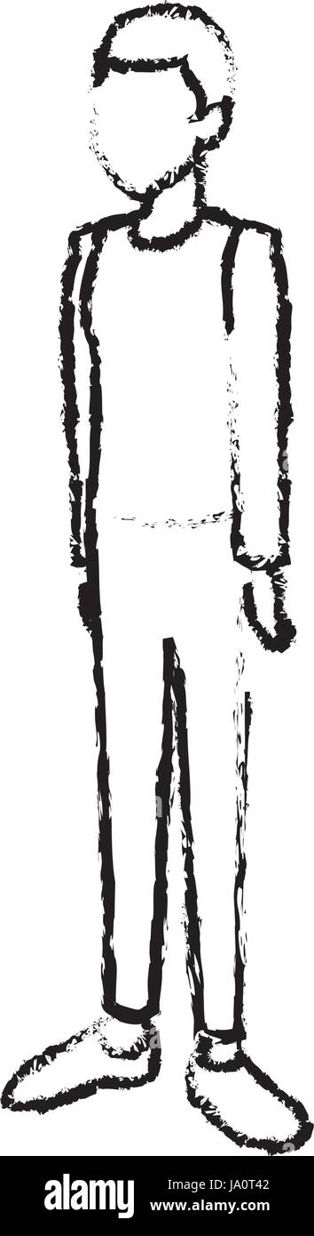 Character man male avatar standing Black and White Stock Photos ...