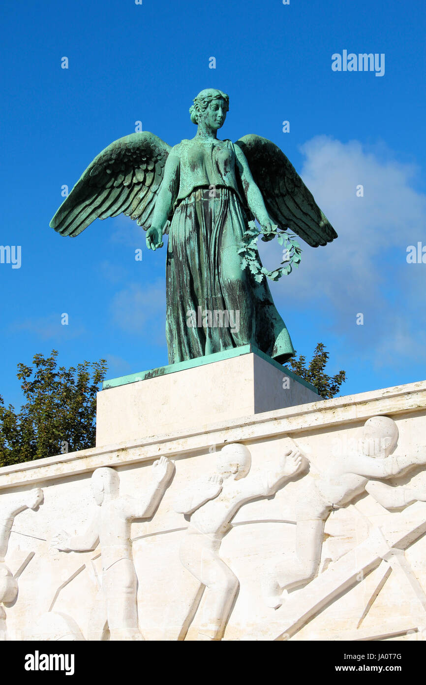 woman, statue, denmark, angel, angels, pedestal, plinth, copenhagen ...
