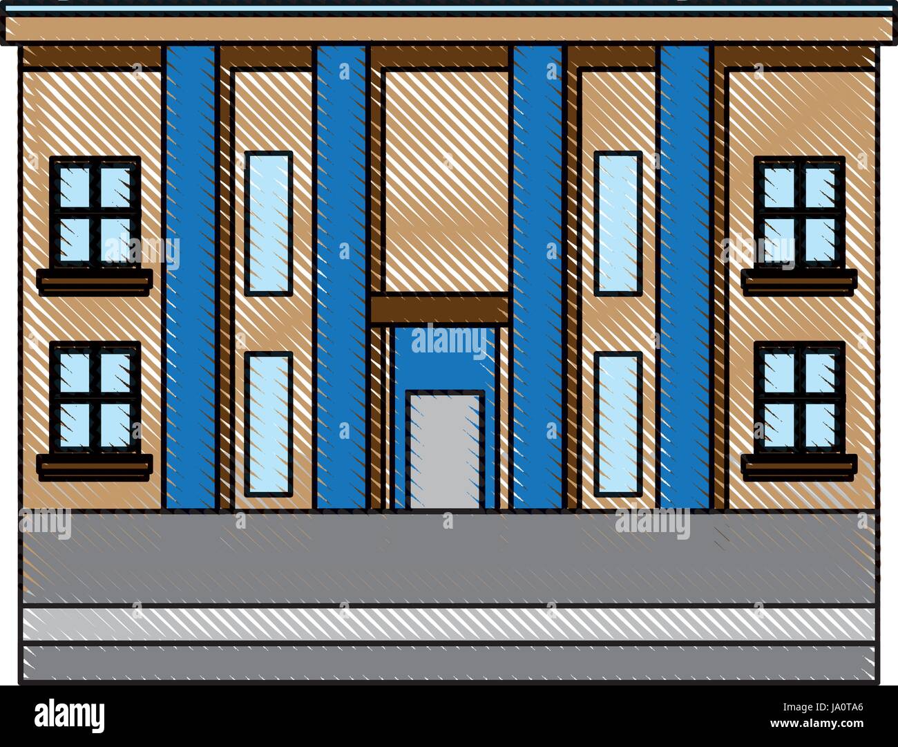 city hall architecture facade of building exterior entrance columns ...