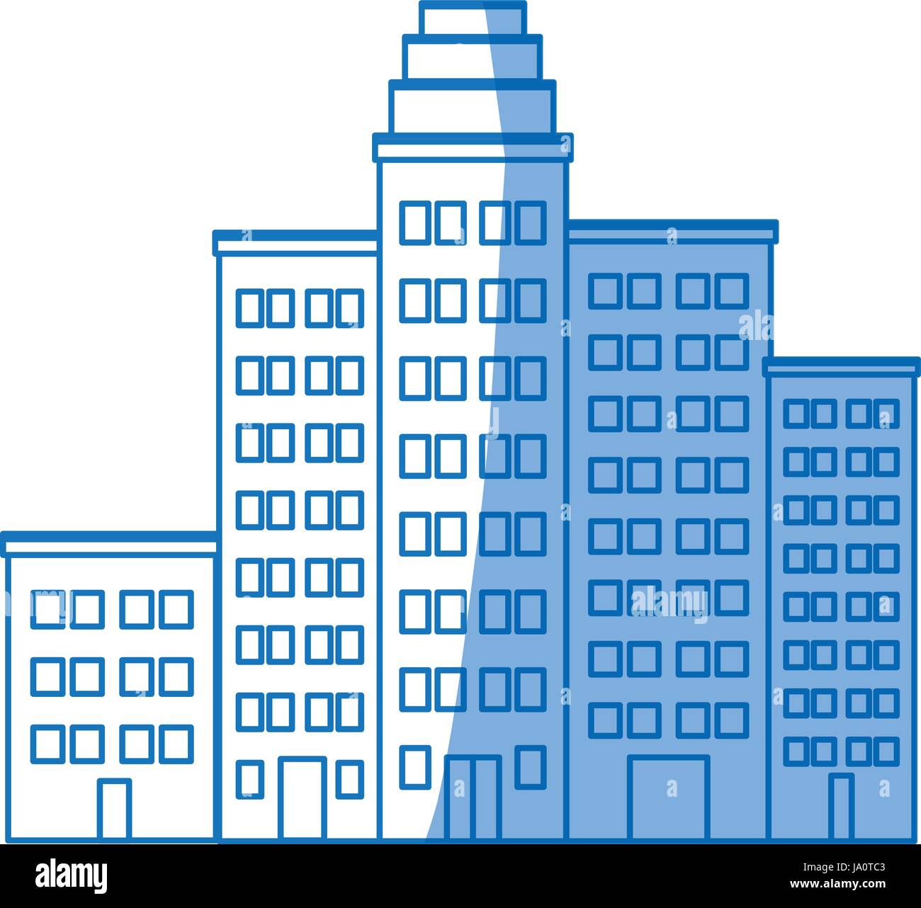 cartoon cityscape cartoon row of various buildings Stock Vector Image ...