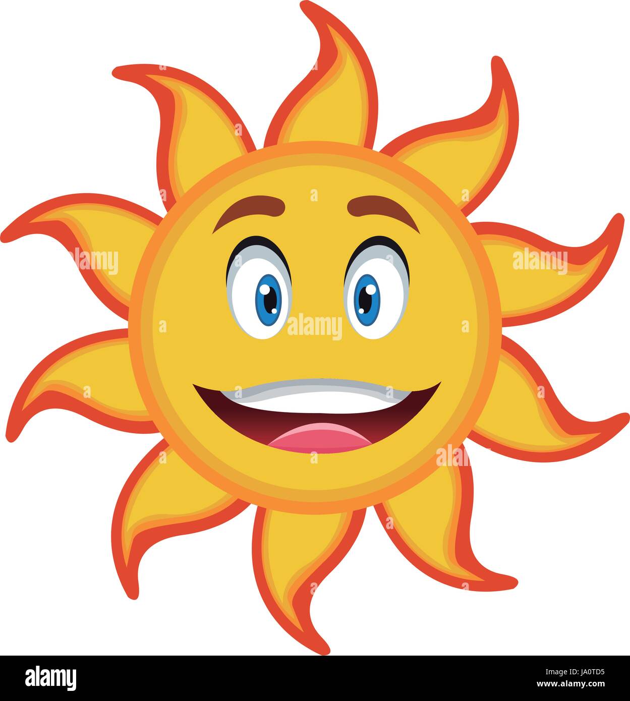 yellow smiling sun cartoon character as weather sign temperature Stock ...