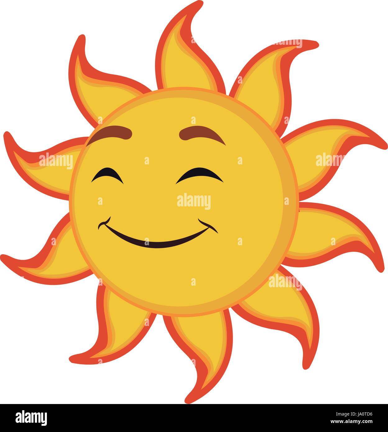 yellow smiling sun cartoon character as weather sign temperature Stock ...