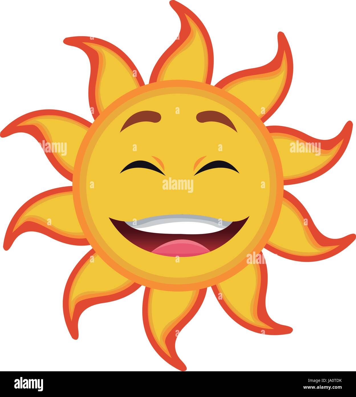 yellow smiling sun cartoon character as weather sign temperature Stock ...