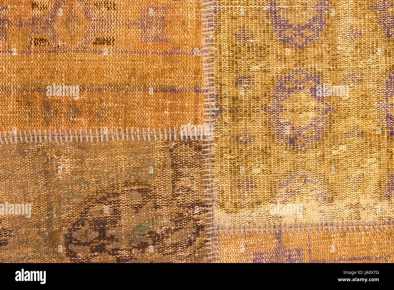 Texture of a piece of old carpet to sew thick threads Stock Photo - Alamy