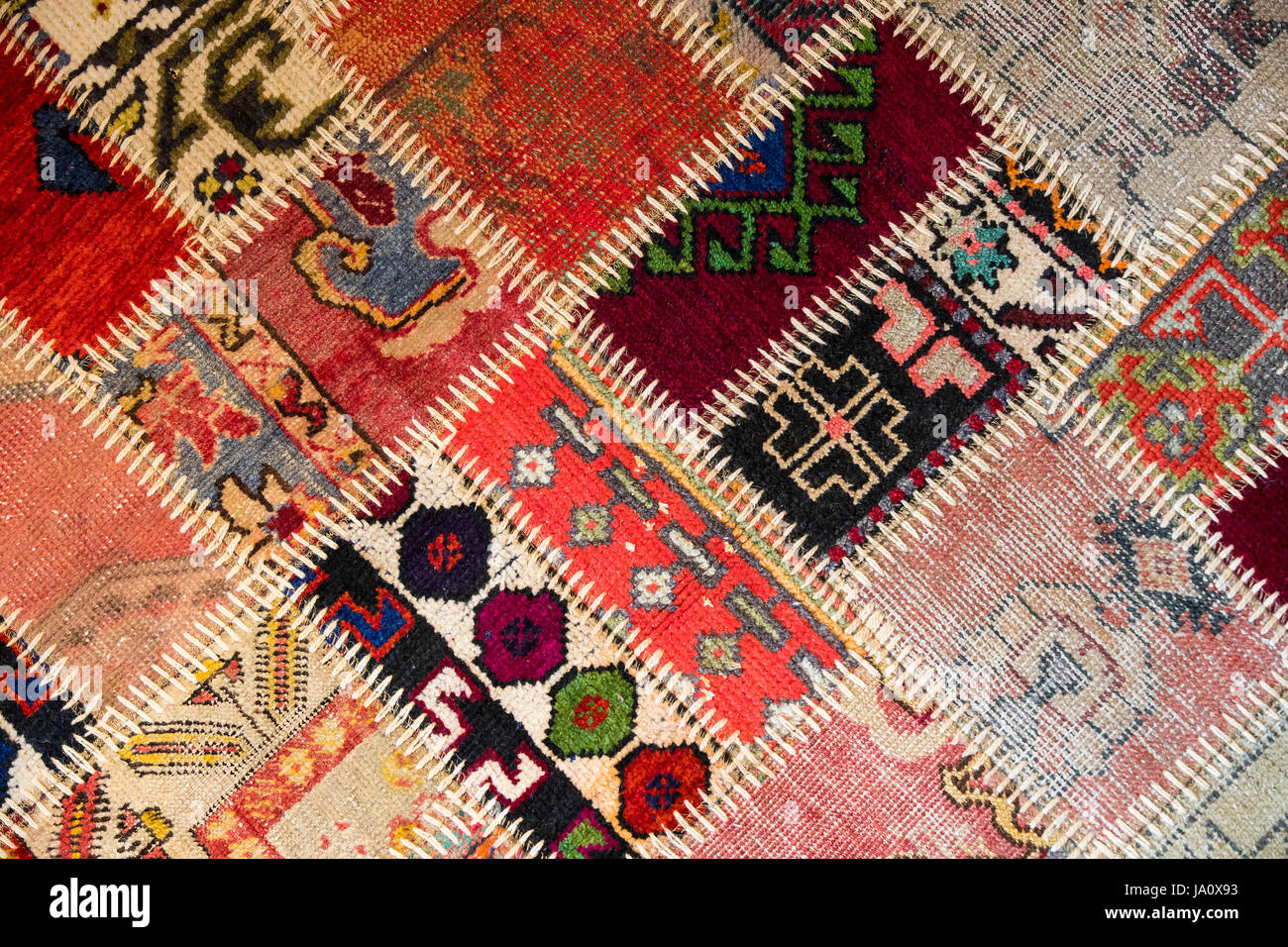 Texture of a piece of old carpet to sew thick threads Stock Photo - Alamy