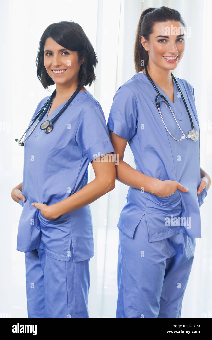 Two smiling nurses Stock Photo - Alamy