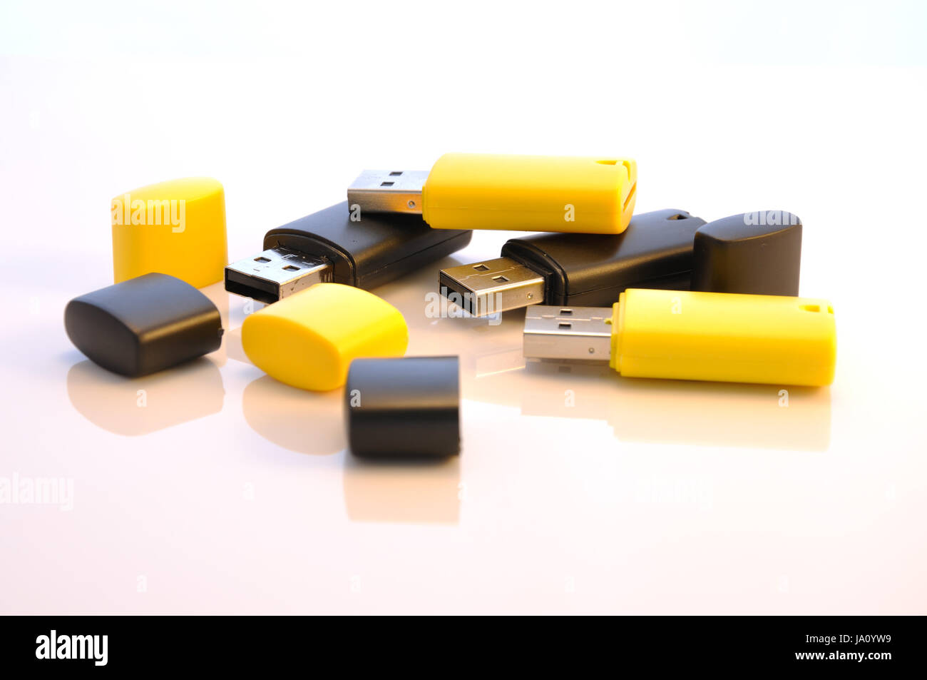 Black usb flash disks, open and ready for use Stock Photo - Alamy
