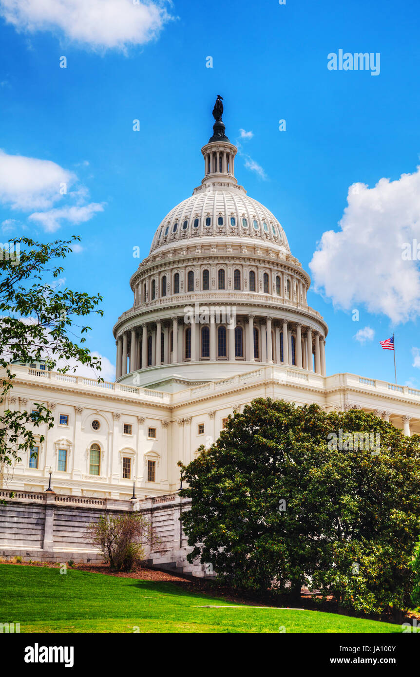 blue, hill, american, dome, usa, america, outdoor, capital, bush, flag ...