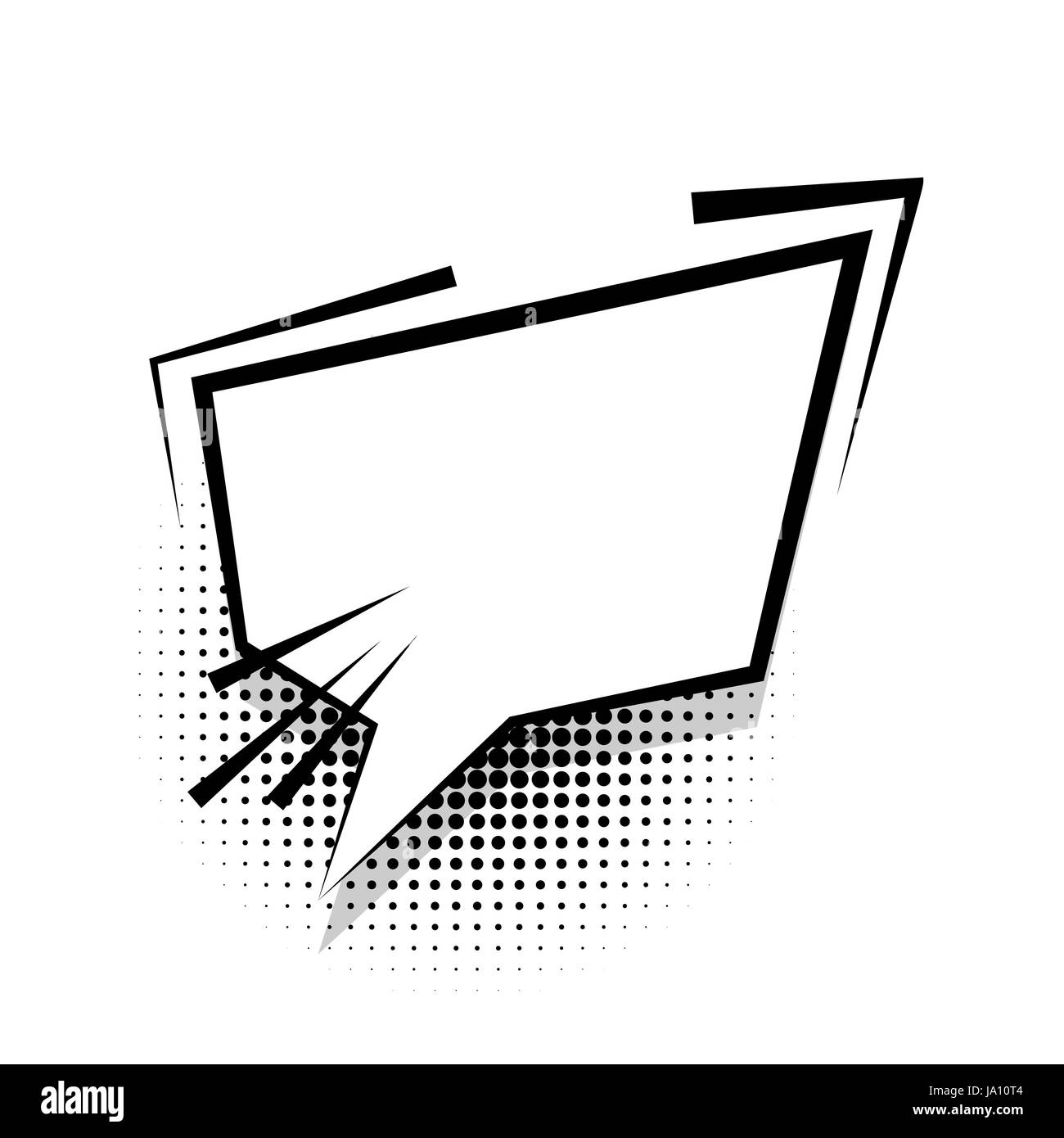 Square empty white comic book text balloon pop art. Bubble icon speech ...