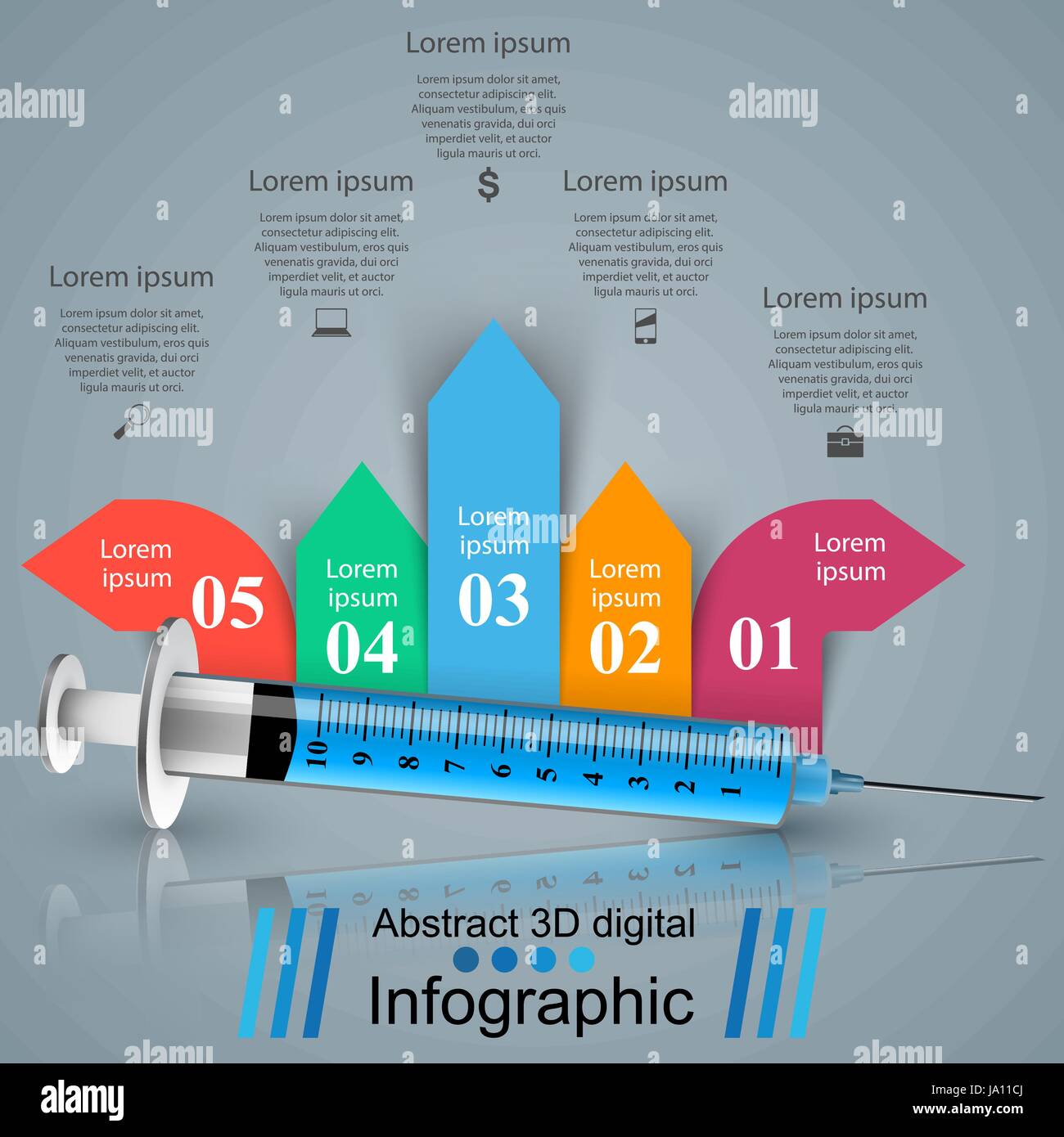 Health, syringe icon. 3D Medical infographic Stock Vector Image & Art ...