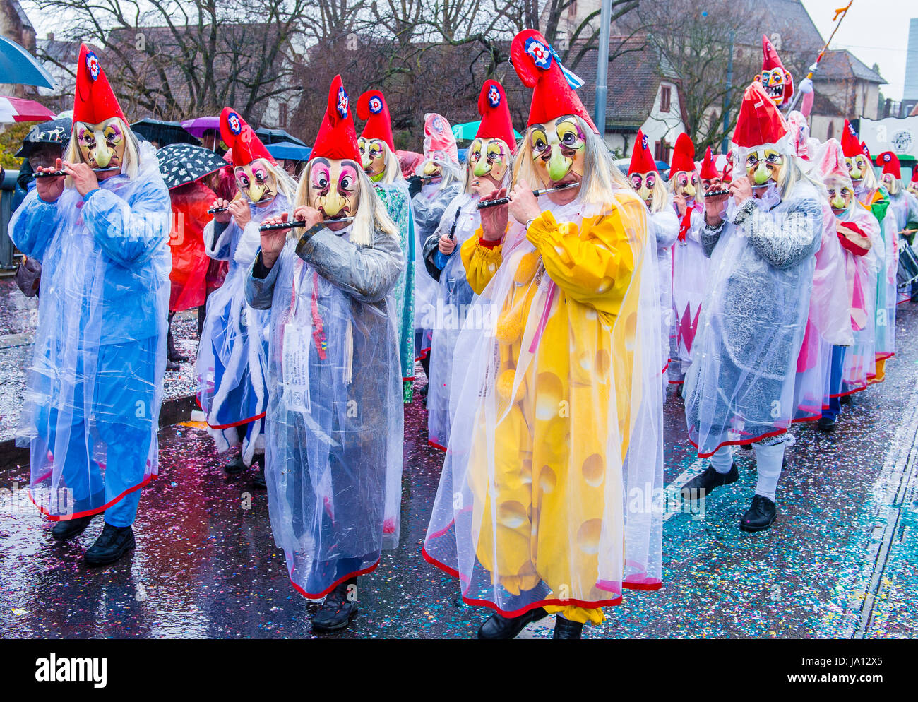 Participants in the Basel Carnival in Basel , Switzerland Stock Photo ...