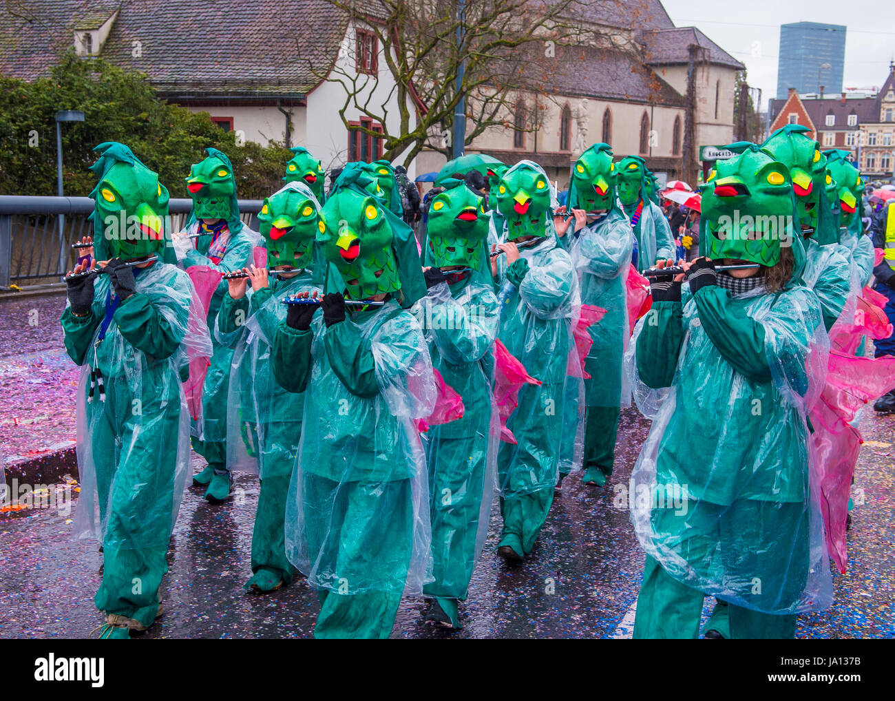 Participants in the Basel Carnival in Basel , Switzerland Stock Photo ...