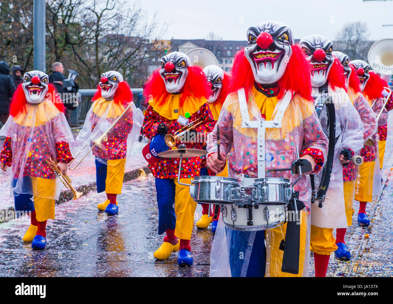 Participants in the Basel Carnival in Basel , Switzerland Stock Photo ...