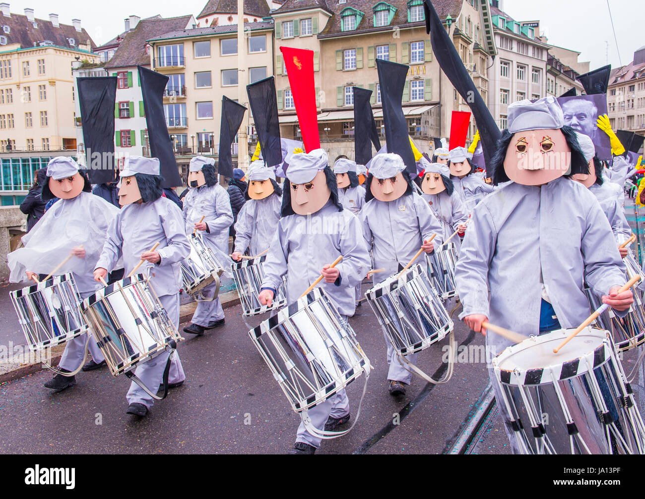 Participants in the Basel Carnival in Basel , Switzerland Stock Photo ...