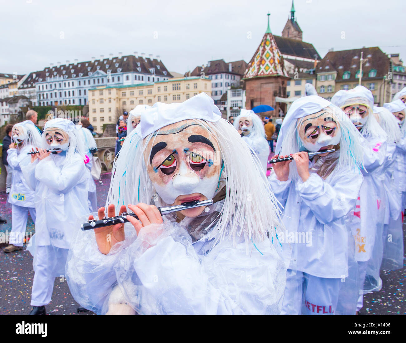Participants in the Basel Carnival in Basel , Switzerland Stock Photo ...