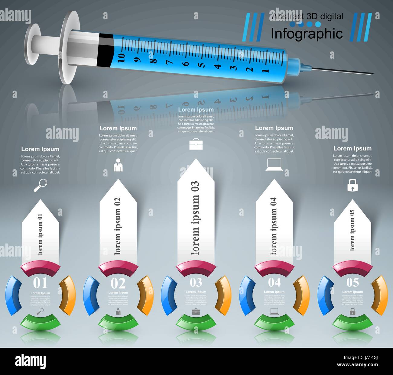 Health, syringe icon. 3D Medical infographic Stock Vector Image & Art ...