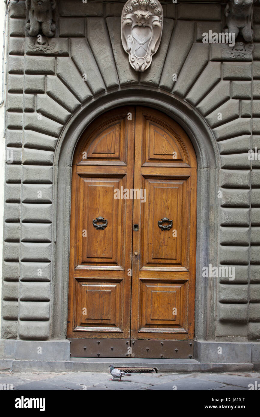 tuscany, wooden, doorway, italy, house, building, architectural, detail ...