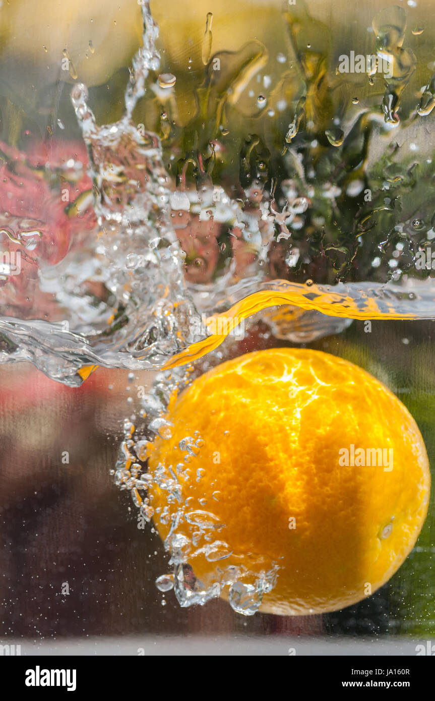fruit, outdoor, abstract, orange, splash, water, close, motion ...