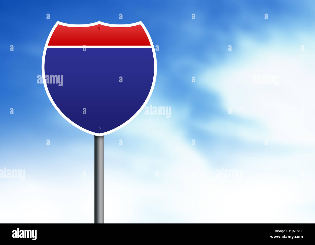U.S. Interstate road sign on cloud background Stock Photo - Alamy