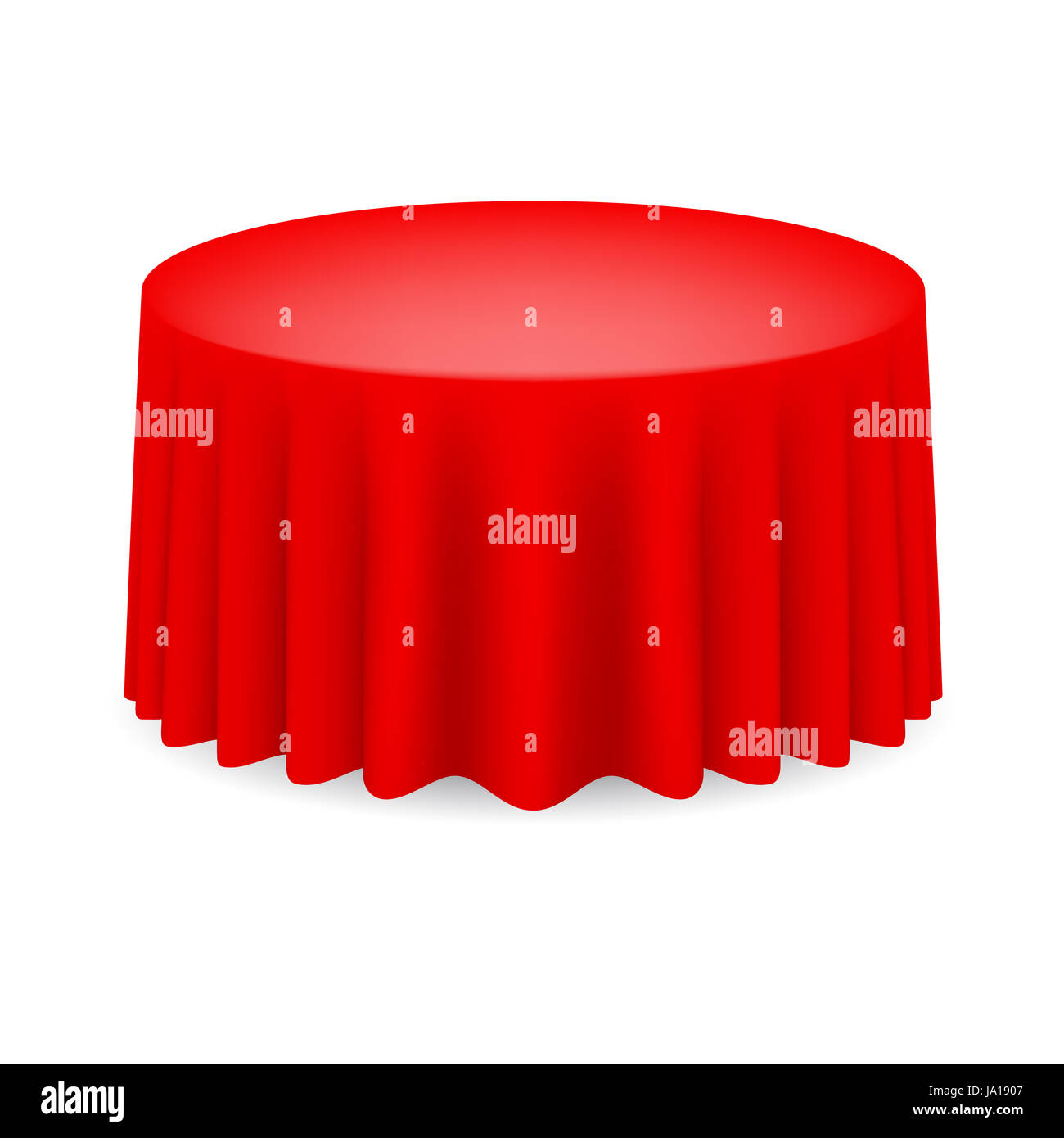 Red Dining table with tablecloth. Illustration on white Stock Photo - Alamy