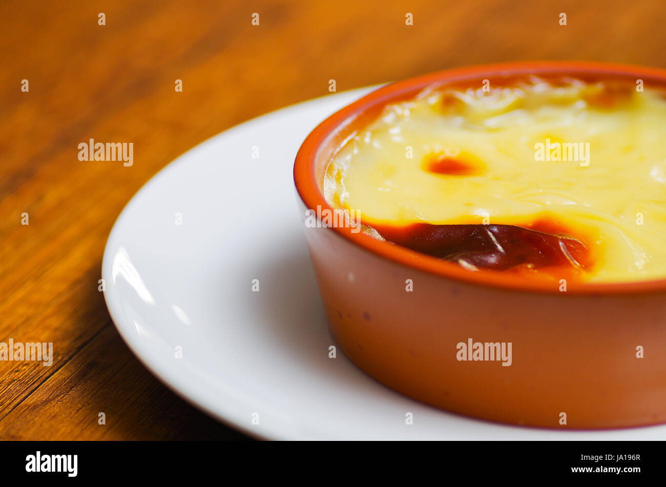 Close up of a Turkish traditional dairy style rice pudding sutlac ...