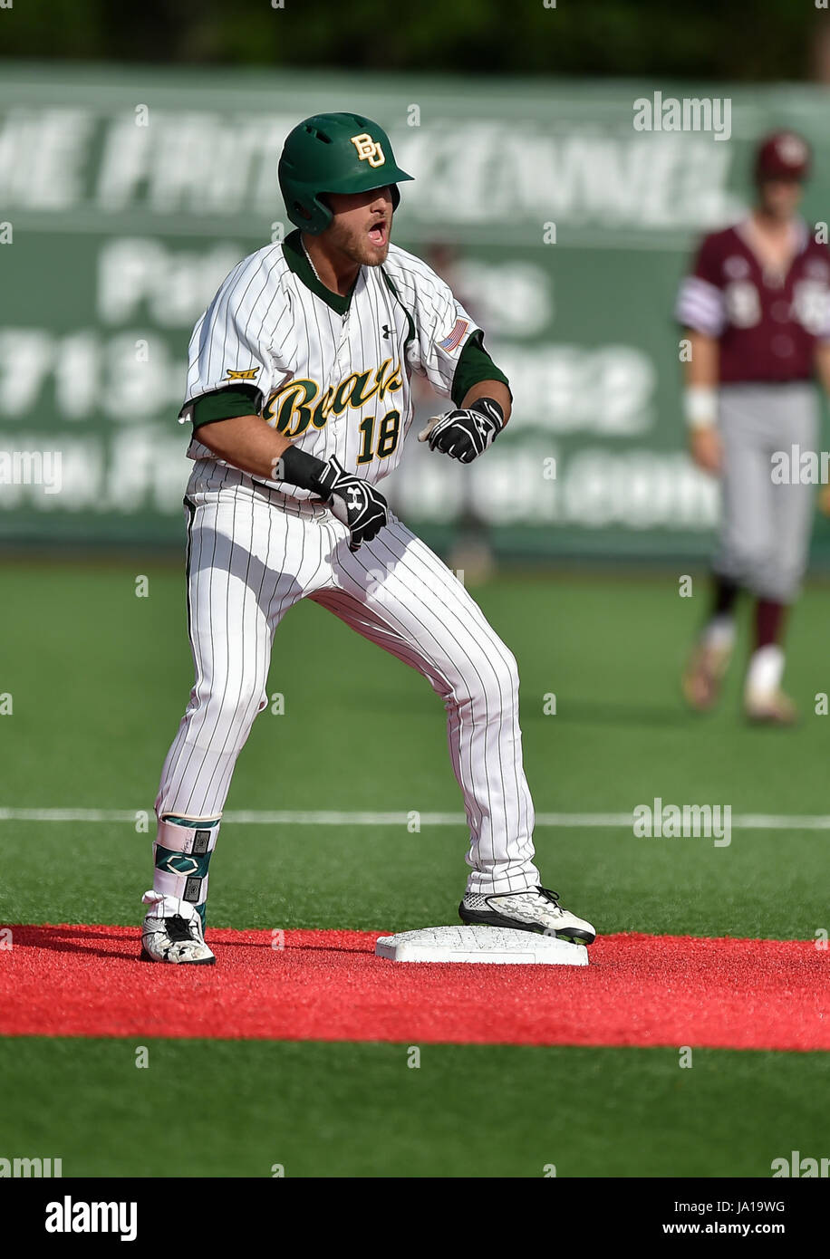 Houston, Texas, USA. 02nd June, 2017. Baylor outfielder Kameron Esthay ...