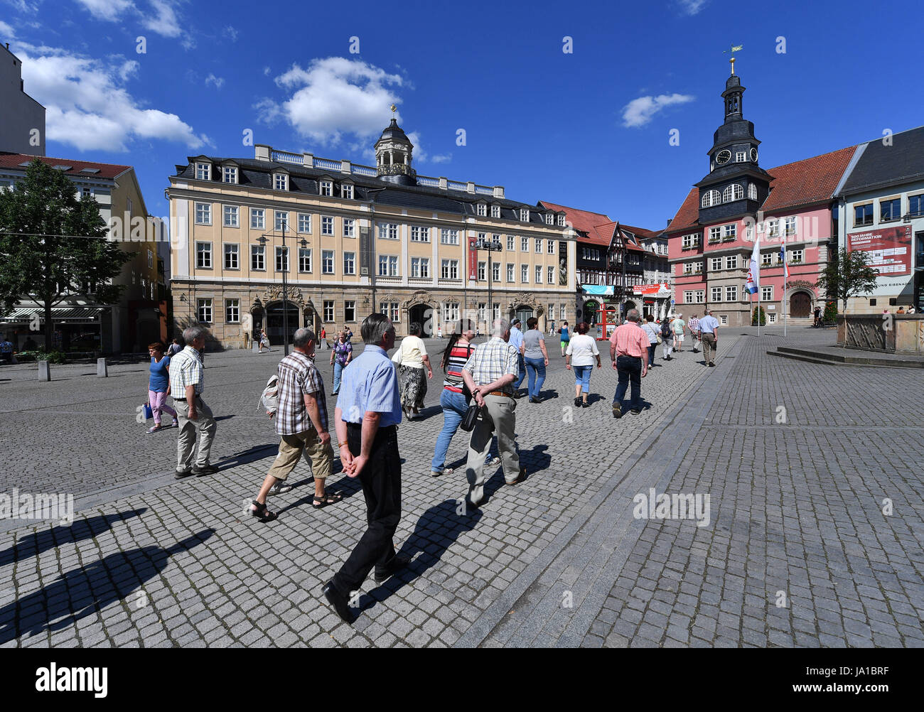 Eisenach, Germany. 1st June, 2017. Tourists walk across the castle ...