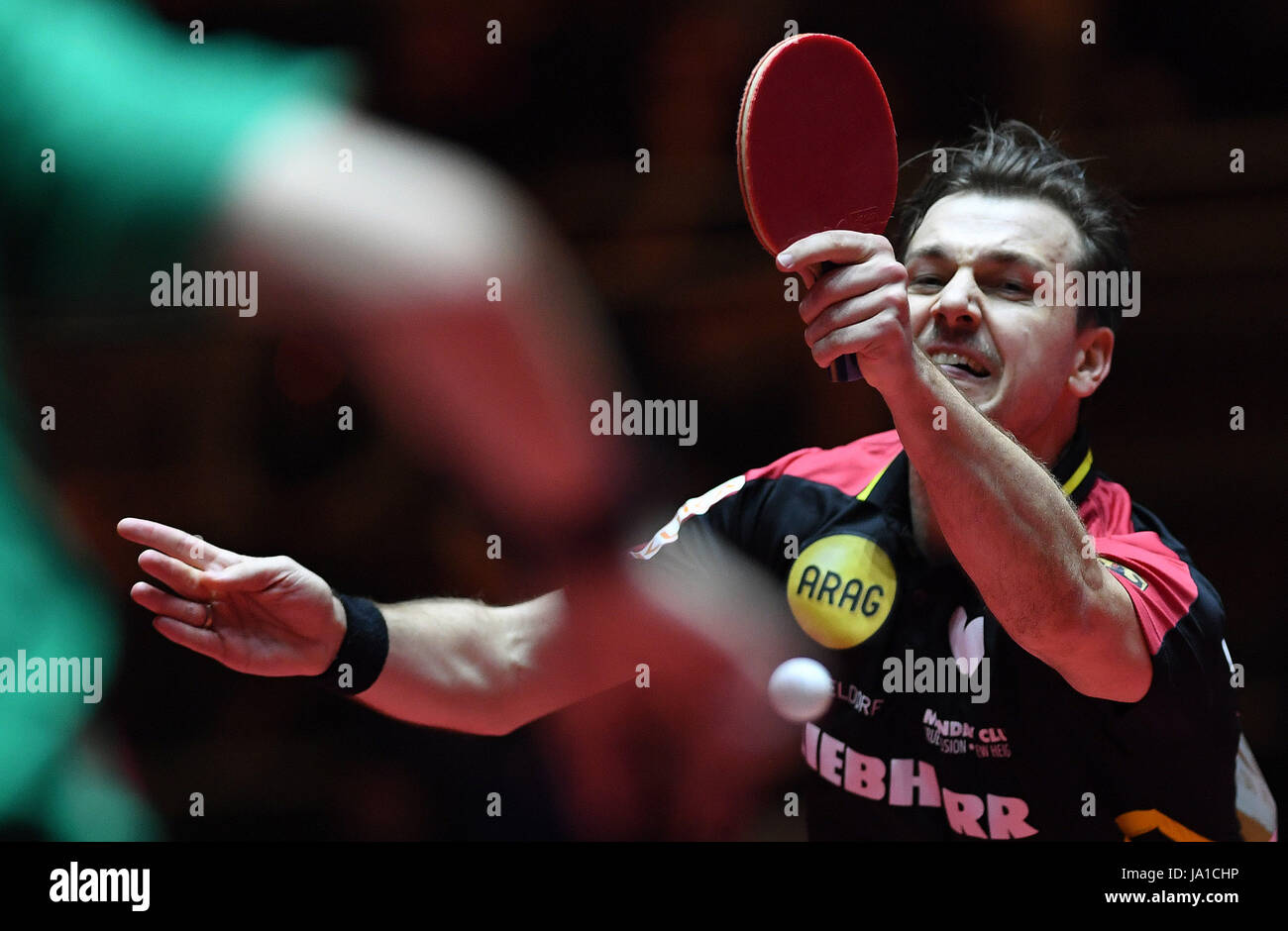 Dusseldorf, Germany. 3rd June, 2017. Germany's Timo Boll competes ...