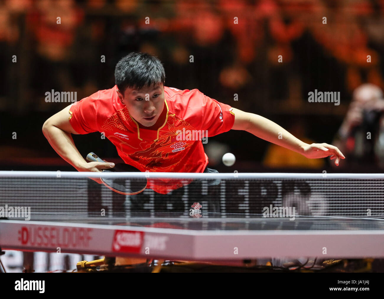 Dusseldorf, Germany. 4th June, 2017. Ma Long of China competes during ...