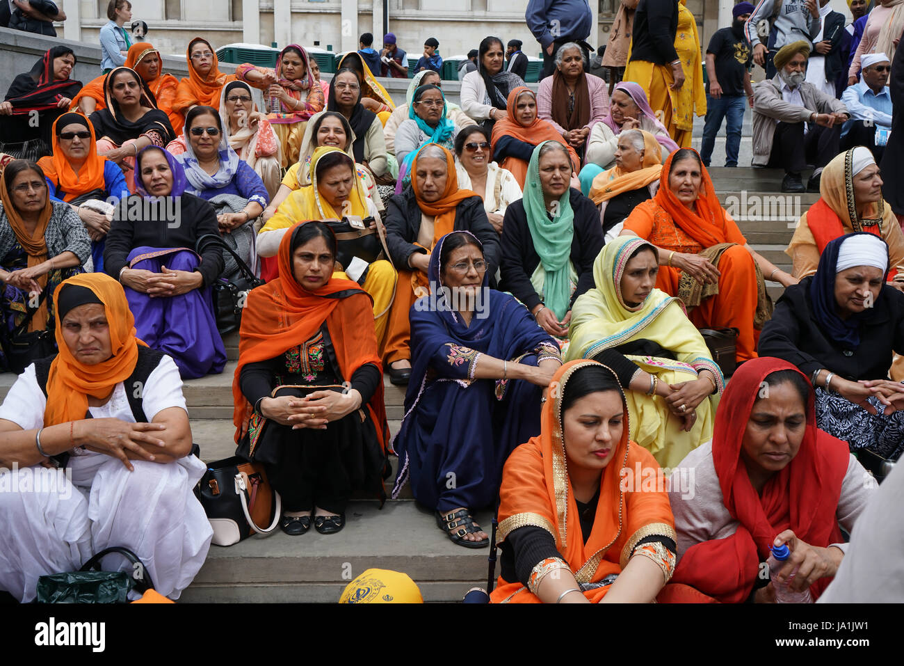 Trafalgar Square,London, UK. 4rd June 2017. Hundreds of Sikh's rally ...