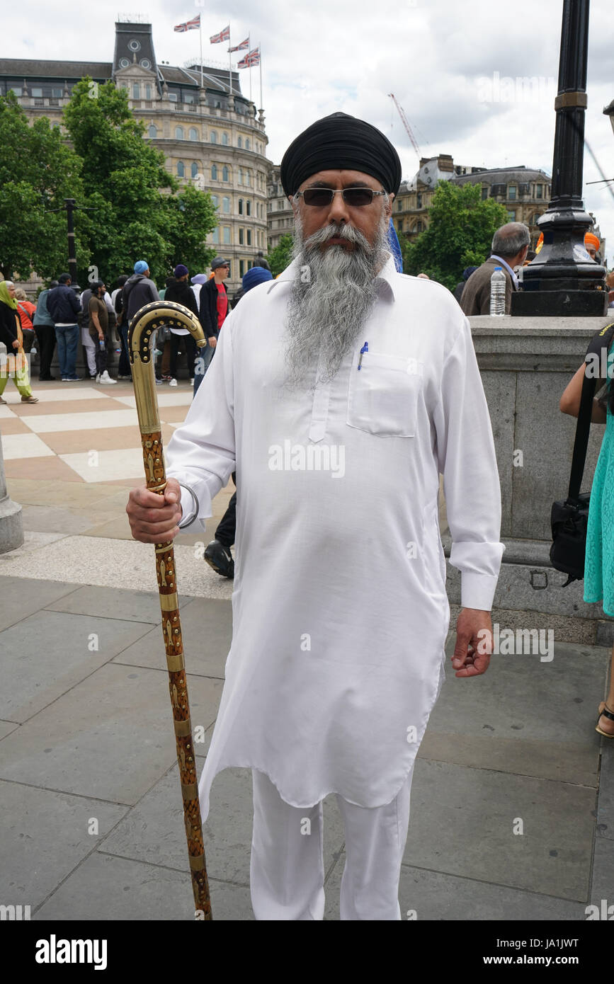 Trafalgar Square,London, UK. 4rd June 2017. Hundreds of Sikh's rally ...