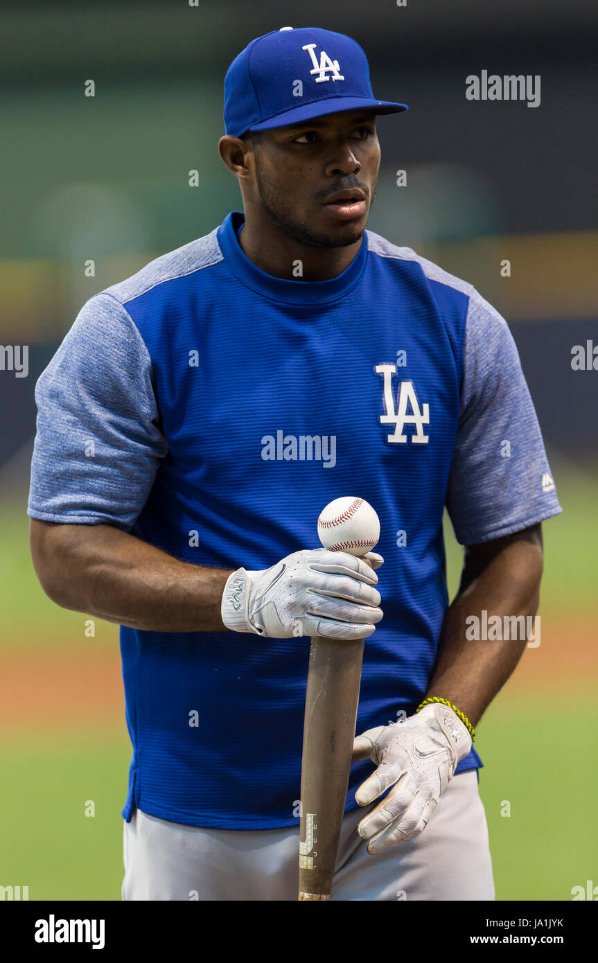 Milwaukee, WI, USA. 3rd June, 2017. Los Angeles Dodgers right fielder ...