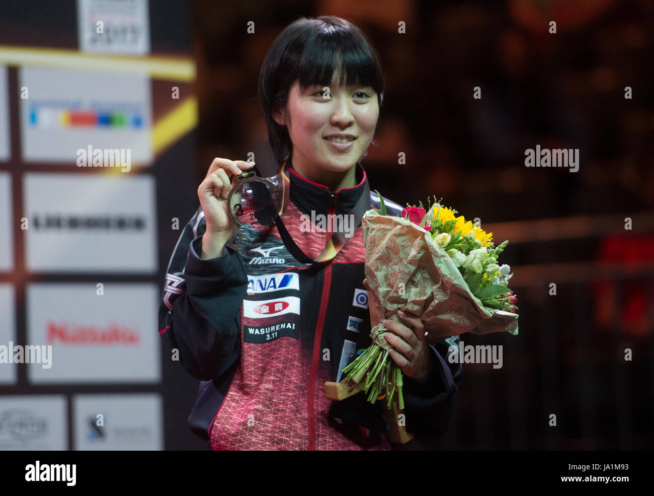 Duesseldorf, Germany. 4th June, 2017. Miu Hirano (Japan) poses with ...