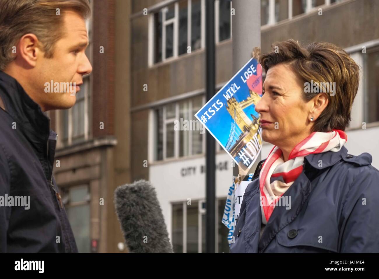 London: 4th June 2017. CNN anchor Becky Anderson at scene. :Credit ...