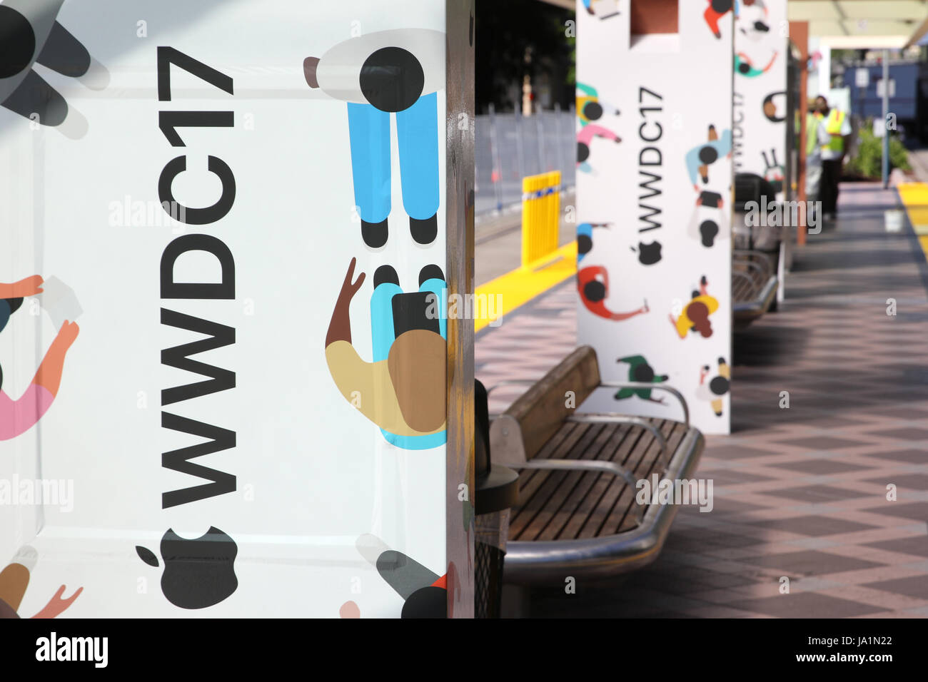 San Jose, USA. 4th June, 2017. The logo of the Apple Developers ...