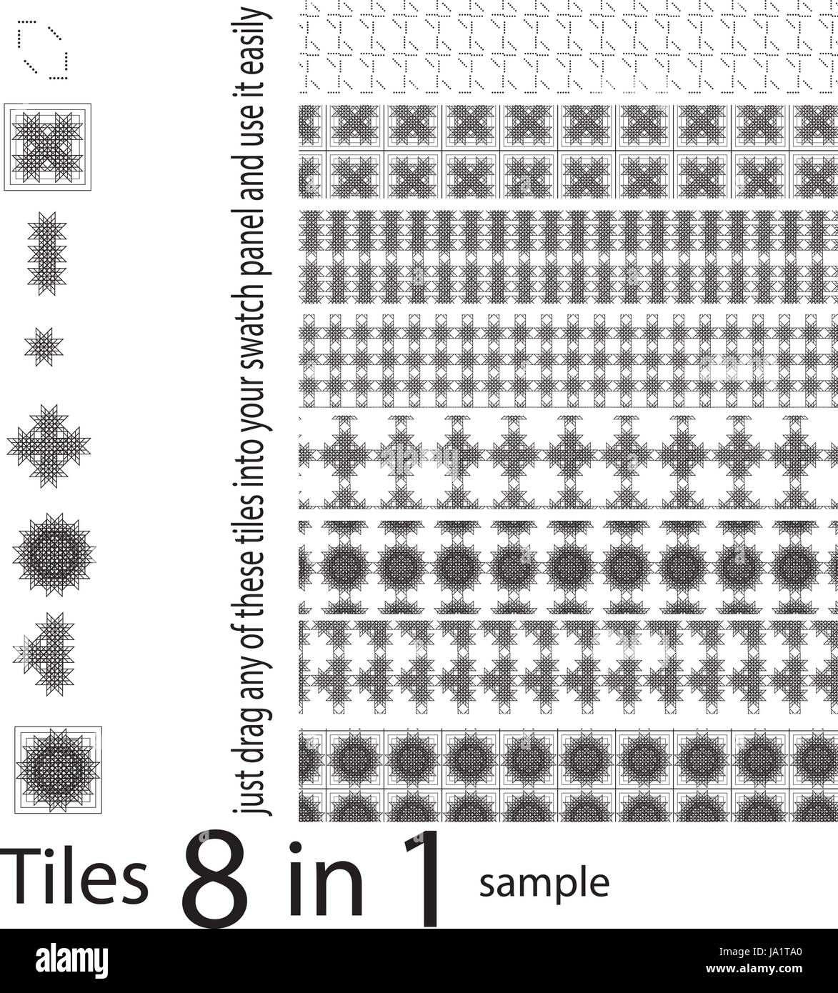 seamless patterns of different unique shapes ,set of unique and ...