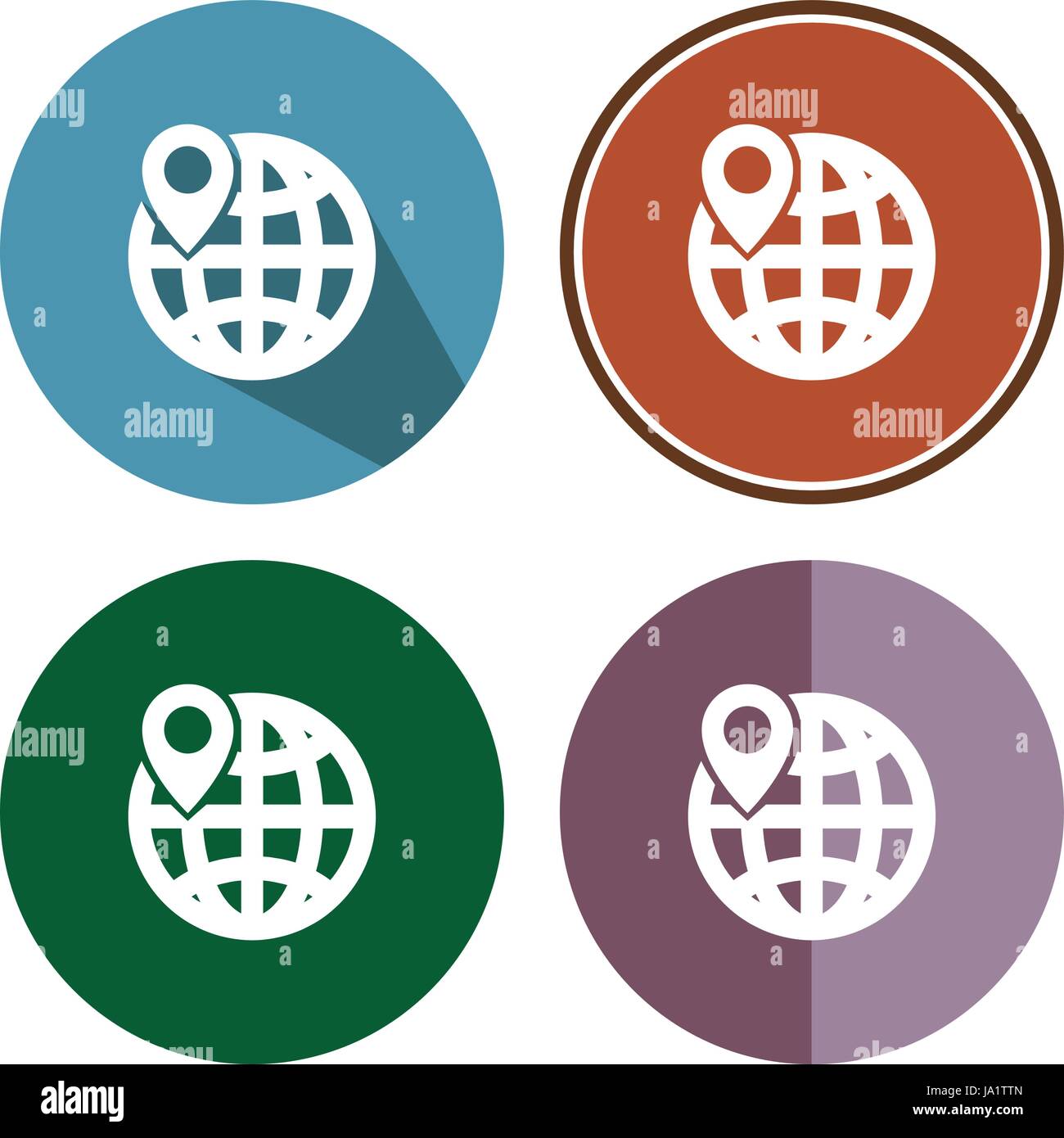 icons flat global localization for Web, Mobile and business Stock ...