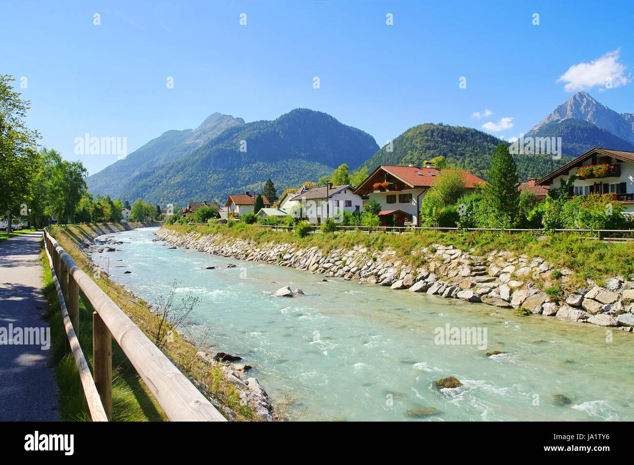 alps, stream, germany, german federal republic, mountain, mittenwald ...