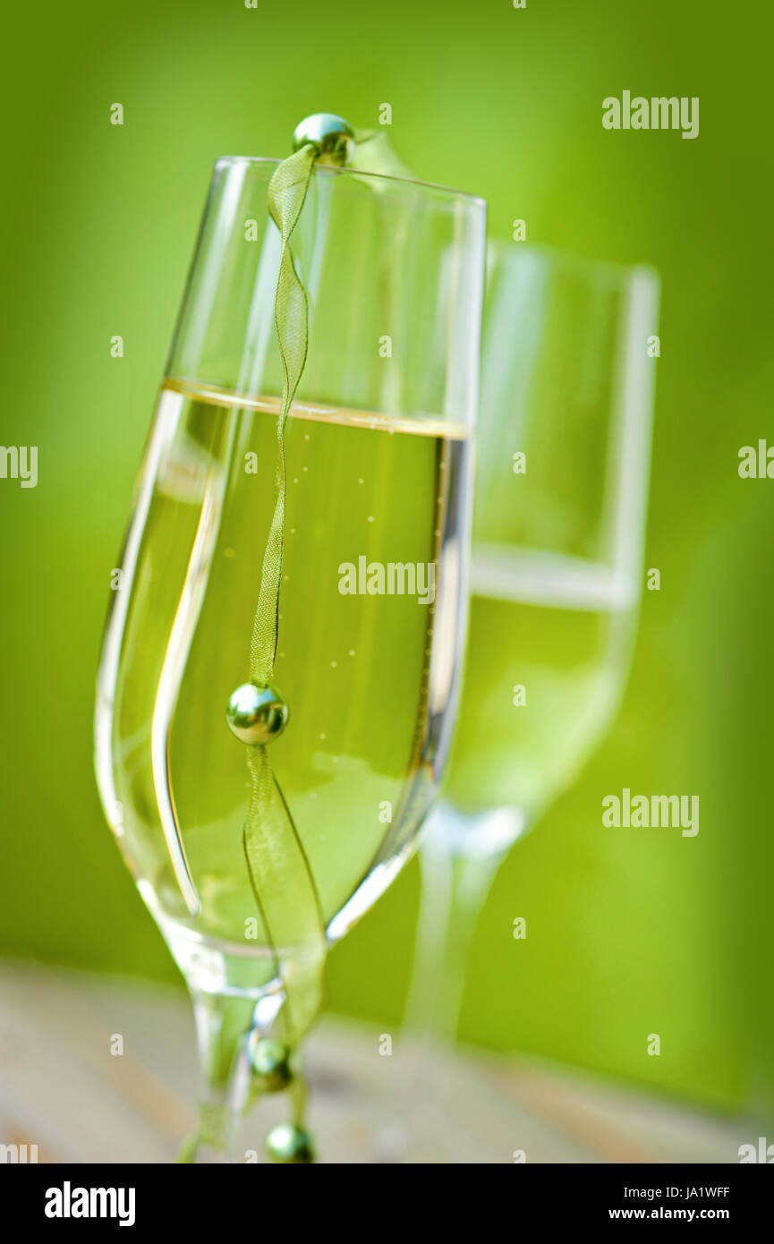 green, spring, champagne, prosecco, two, shine, shines, bright, lucent ...