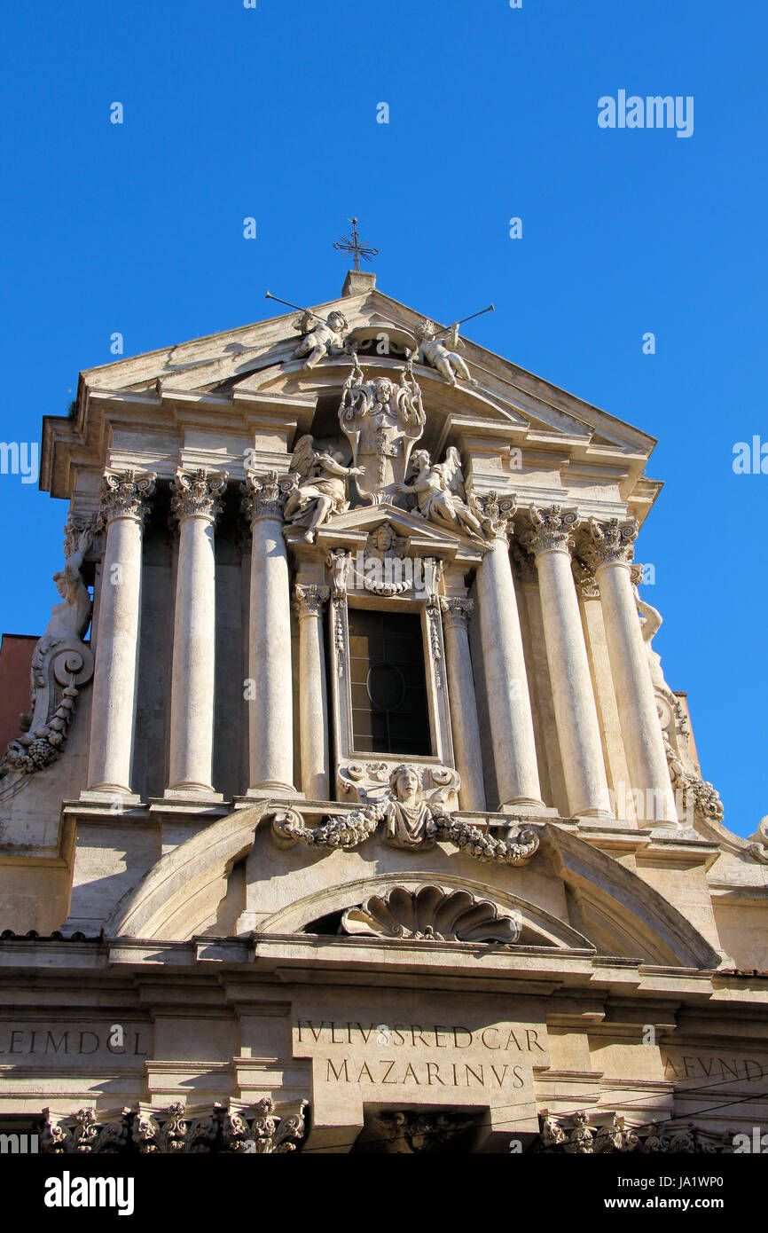church, baroque, Rome, roma, italy, church, baroque, Rome, roma, pillar ...