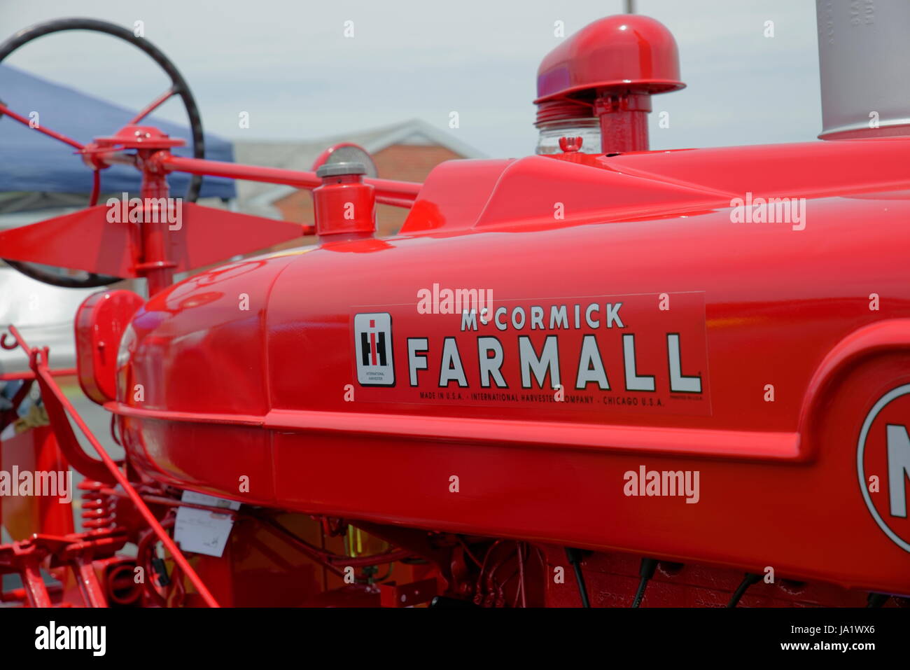 Red Vintage Farmall Tractor Stock Photo - Alamy